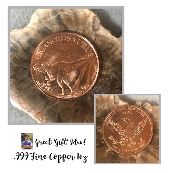 Accessories | Copper Coin Giganotosaurus Dinosaur 999 Fine Usa New Nice ...